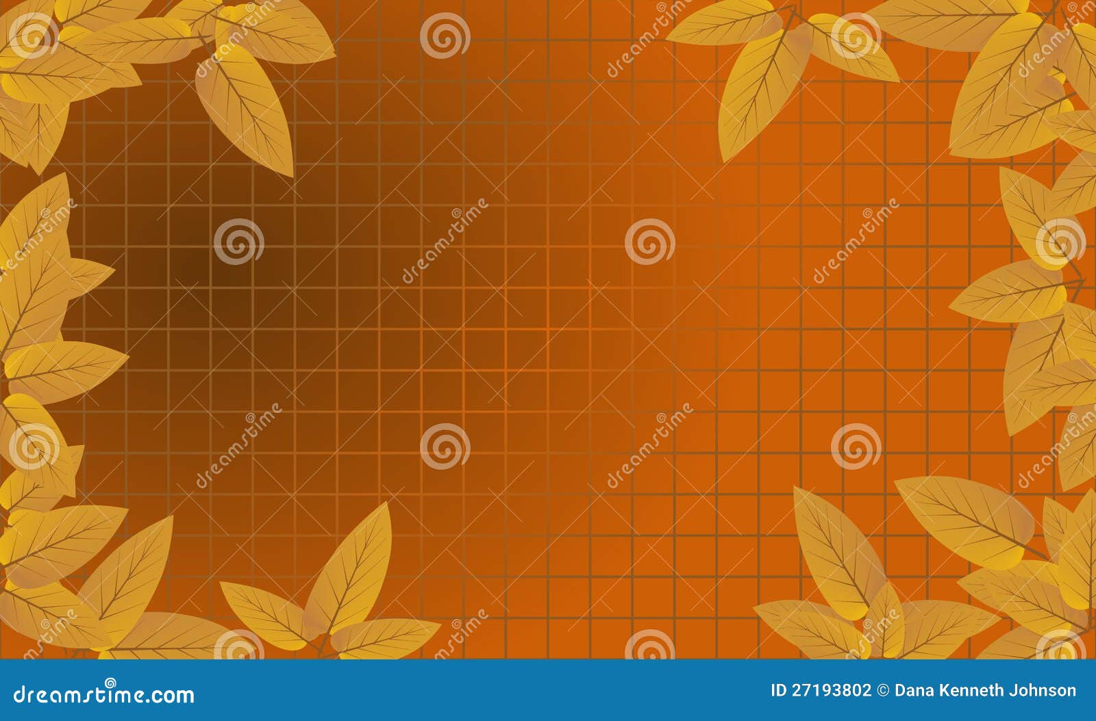 Autumn Leaves Framed Grid 1 Stock Illustration - Illustration of brown ...