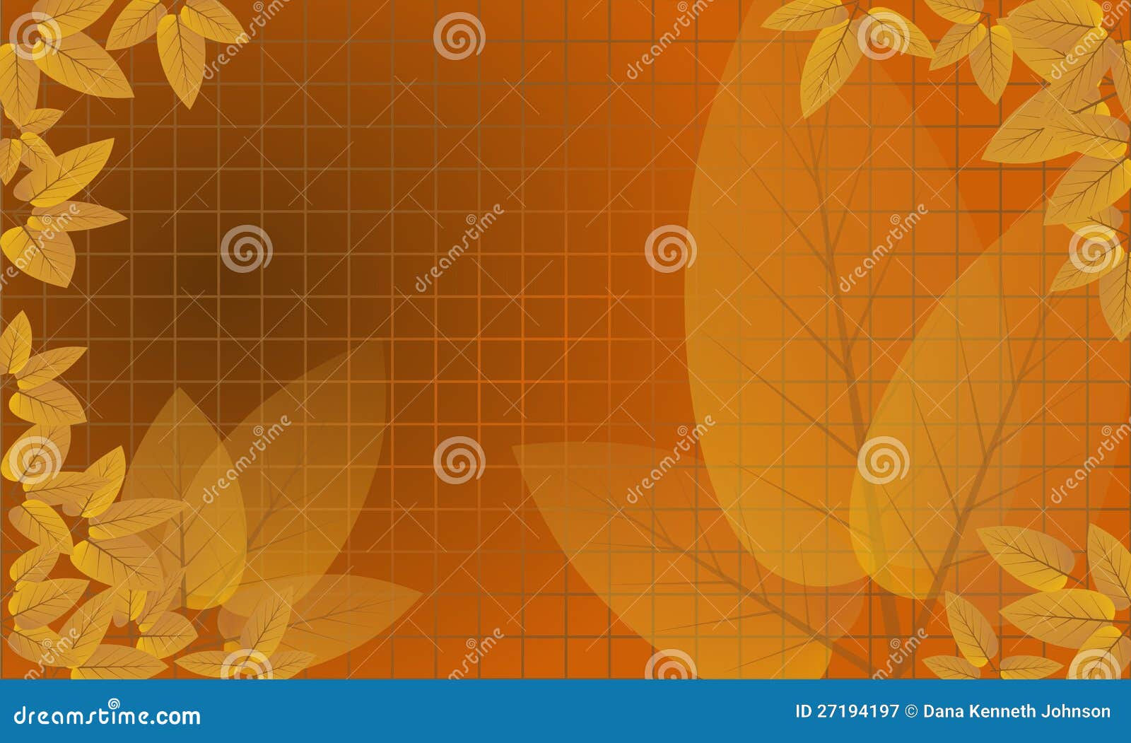 Autumn Leaves Framed Grid 2 Stock Illustration - Illustration of shades ...