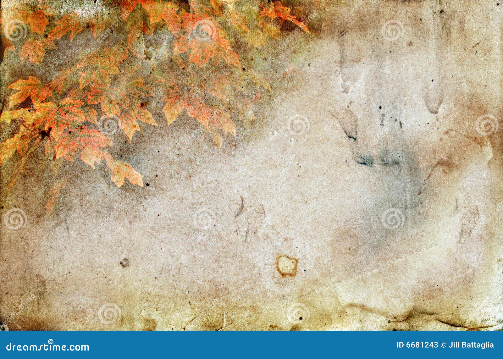 Autumn Leaves with a Grunge Texture Stock Illustration - Illustration ...