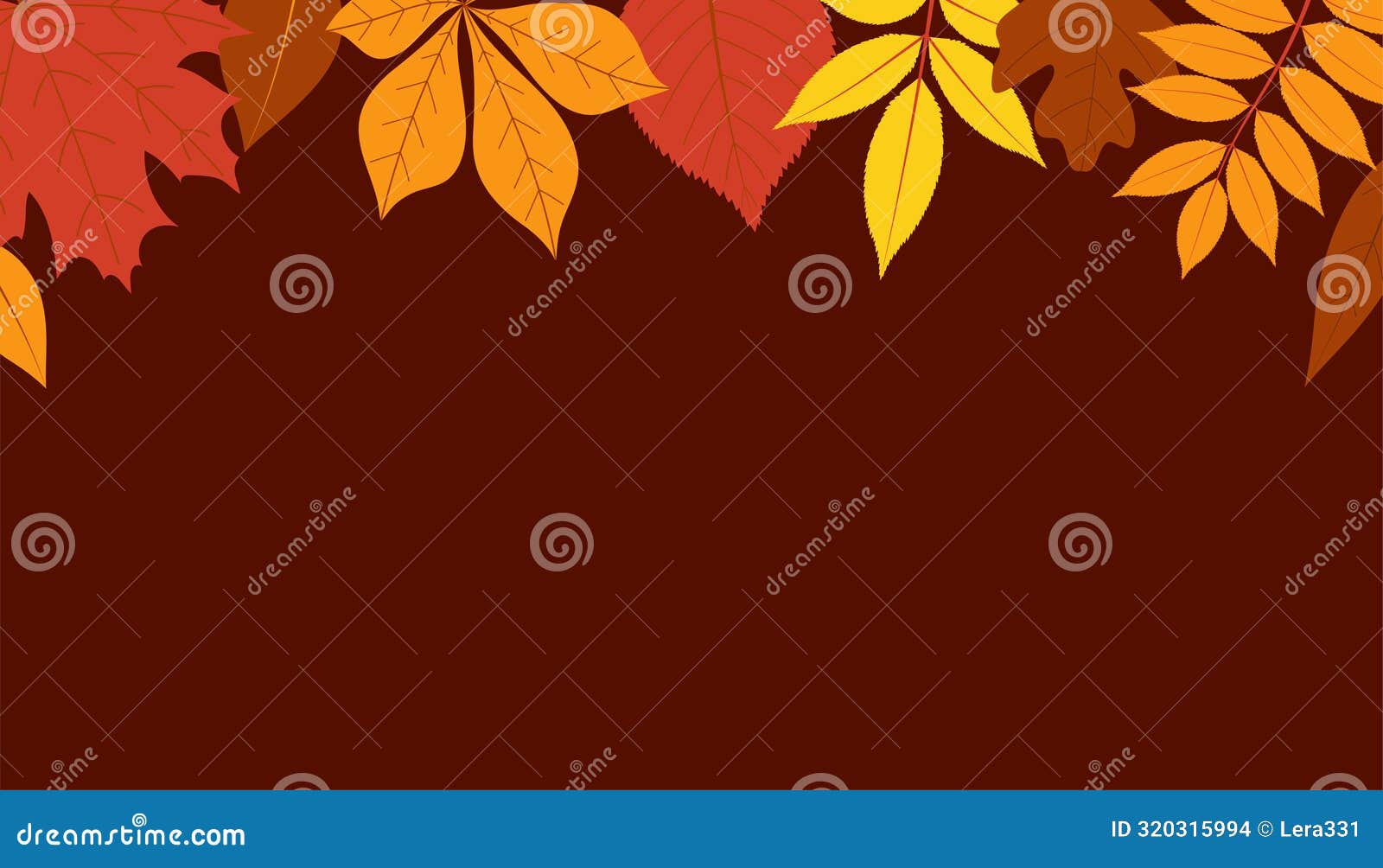 Autumn Leaves Horizontal Banner or Background Decorated with ...