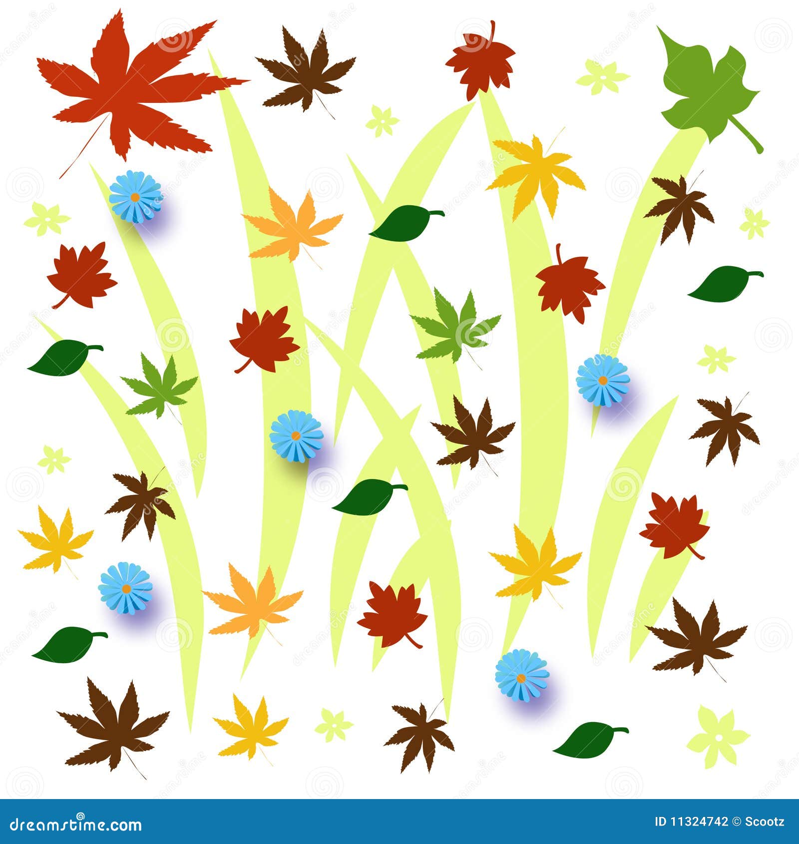 Autumn leaves illustrated stock illustration. Illustration of hobby ...