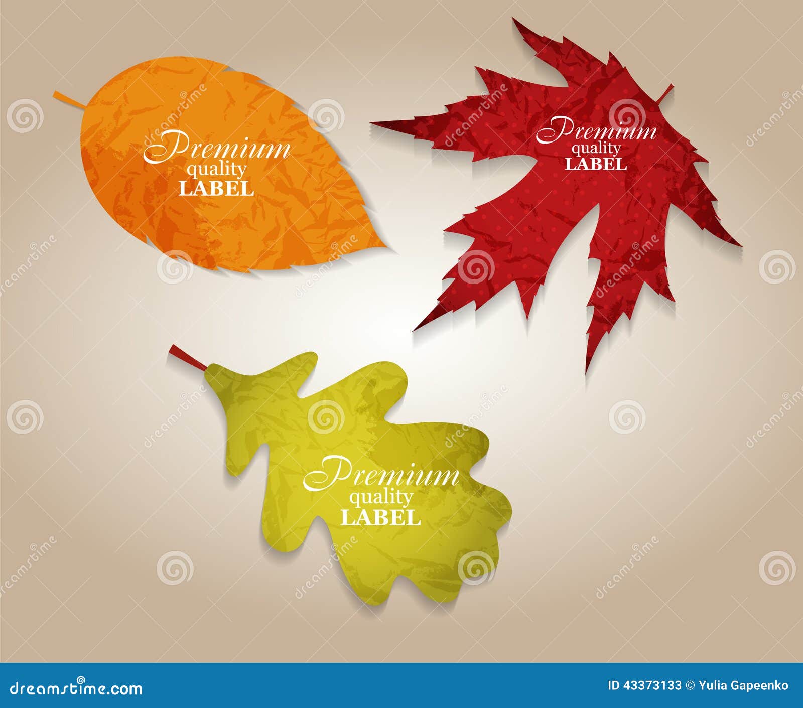 Autumn Leaves Labels Vector Illustration Stock Vector - Illustration of ...