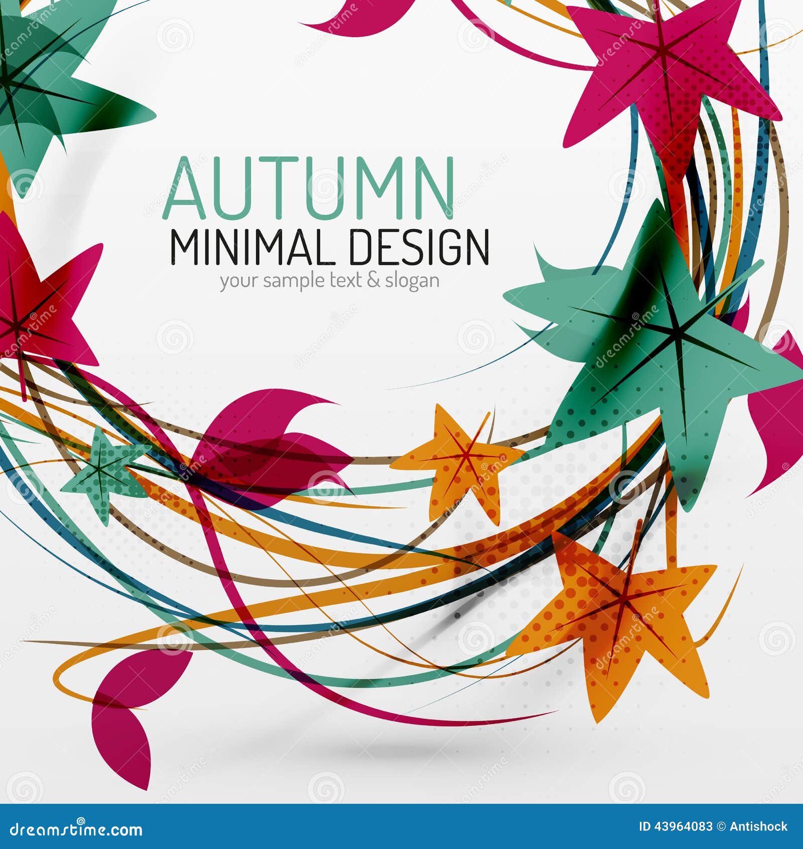 Autumn Leaves and Lines Abstract Background Stock Vector - Illustration ...