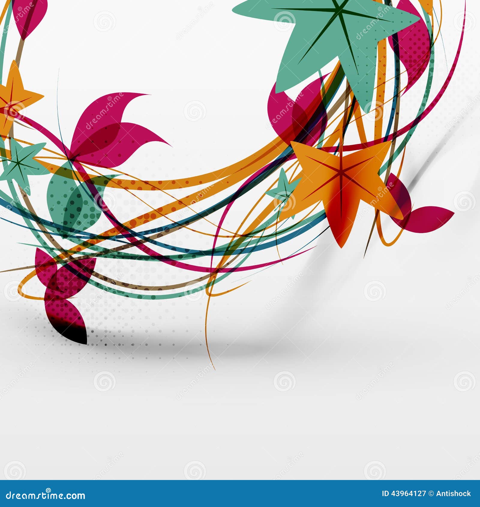 Autumn Leaves and Lines Abstract Background Stock Vector - Illustration ...