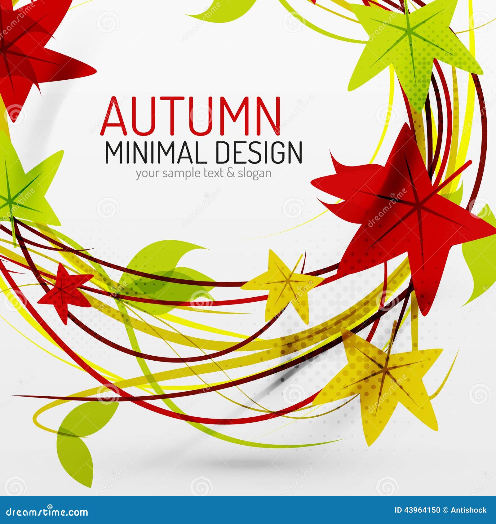 Autumn Leaves and Lines Abstract Background Stock Vector - Illustration ...