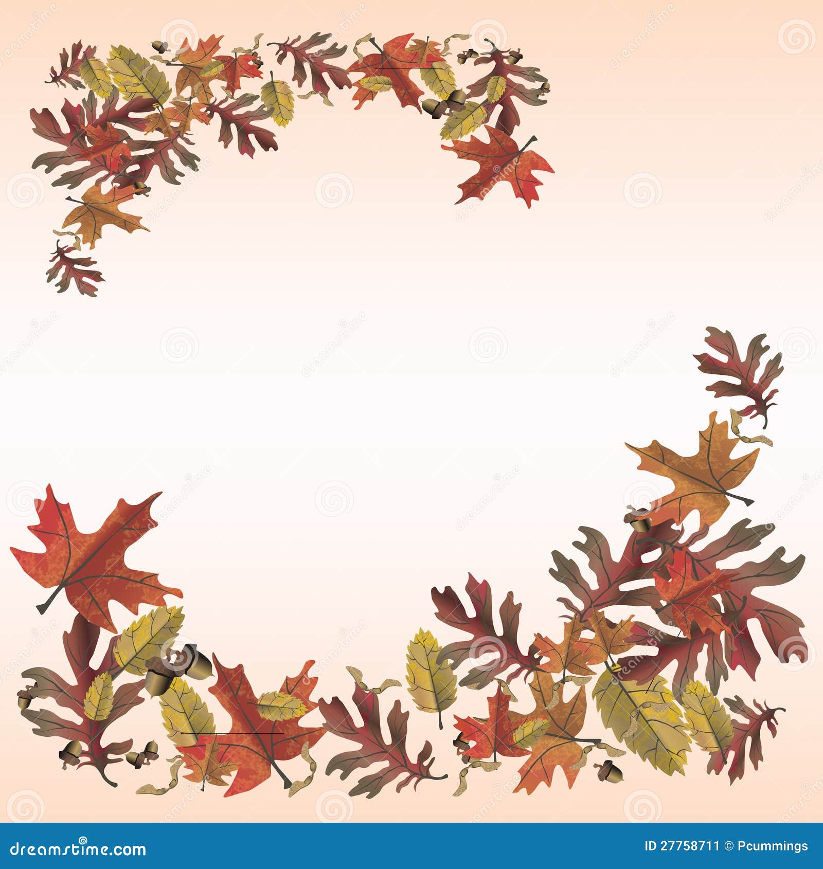 Autumn leaves memo page stock illustration. Illustration of fallen ...