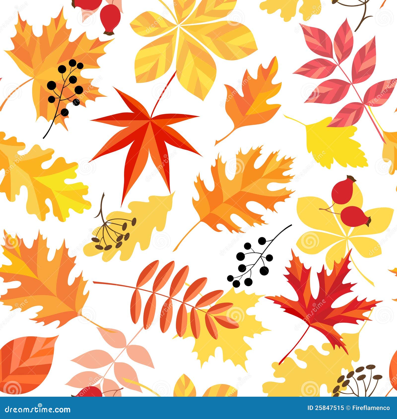 Autumn leaves pattern stock vector. Illustration of orange - 25847515