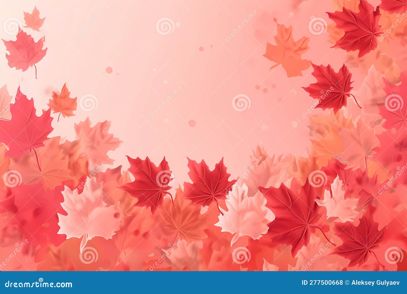 Autumn Leaves on a Pink Background AI Generation Stock Illustration ...
