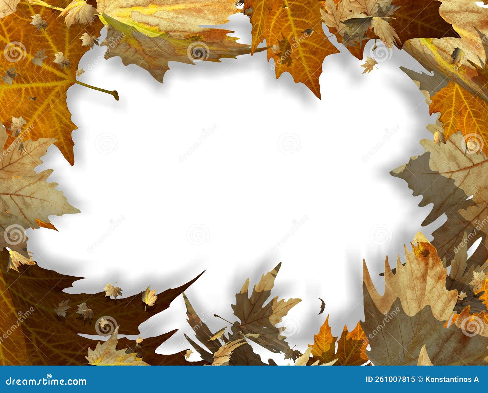 Autumn Leaves Rectangle Frame Isolated Space for Your Text - 3d ...