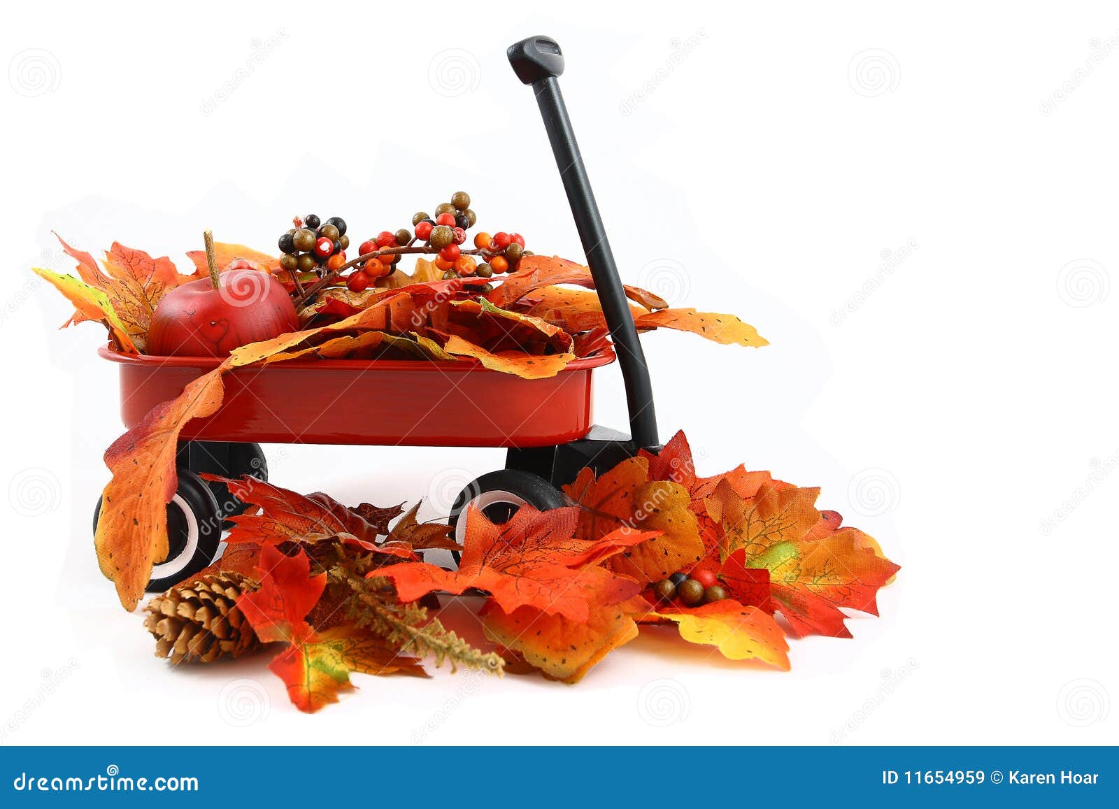 Autumn Leaves in a Red Wagon Stock Image - Image of seasonal, fall ...