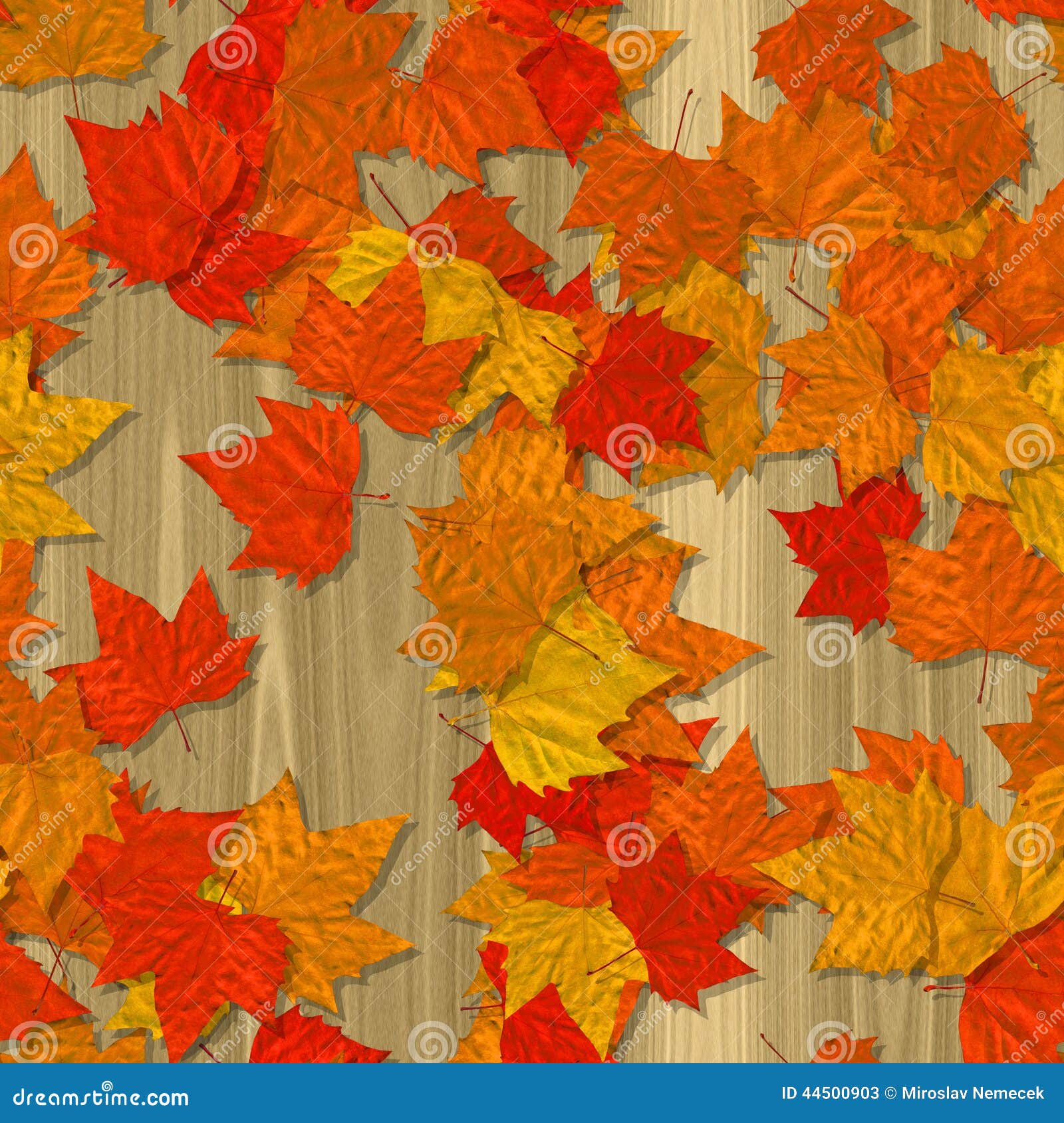 Autumn Leaves Seamless Generated Texture Background Stock Illustration ...