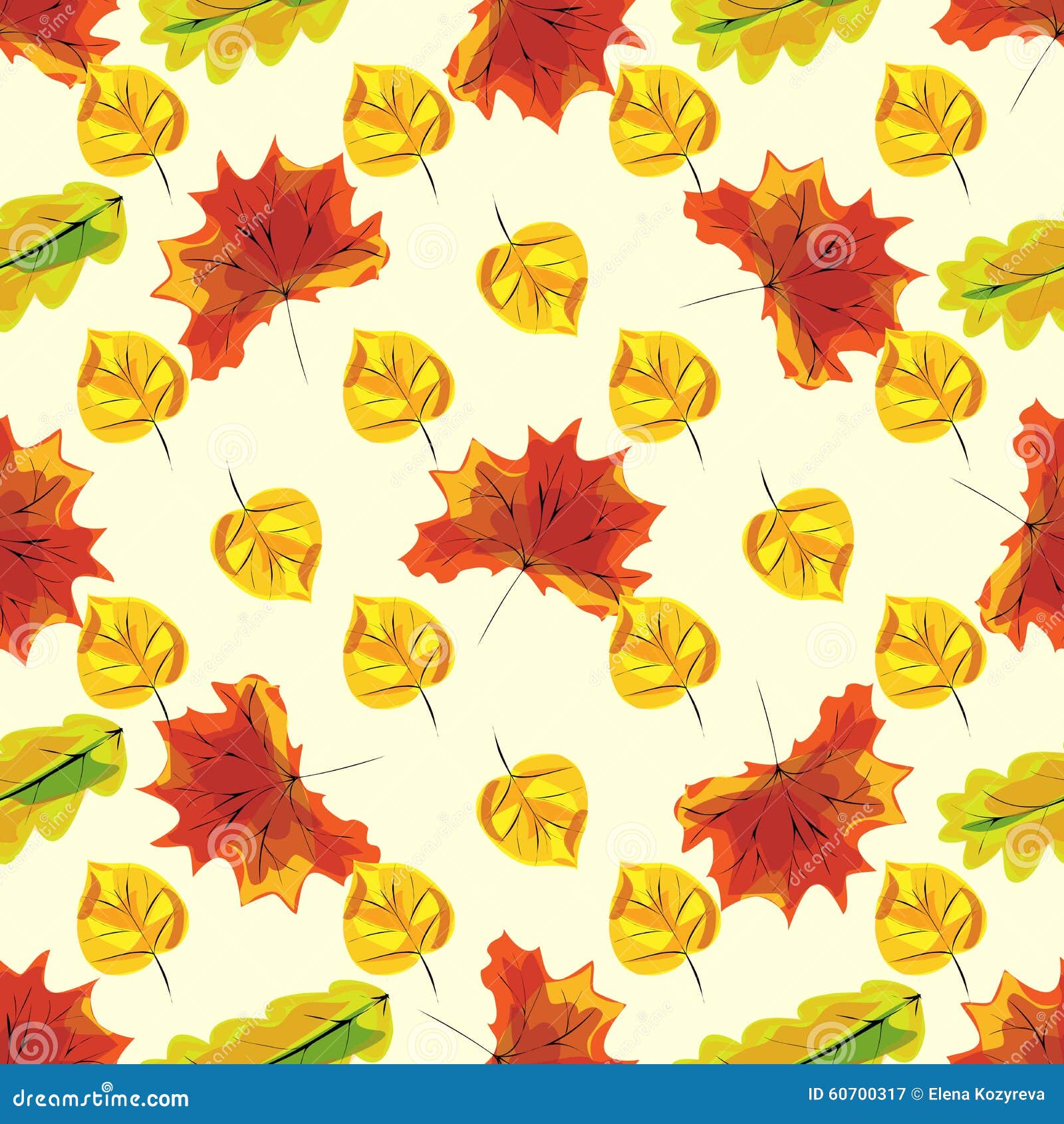 Autumn Leaves Seamless Nature Pattern Background Stock Illustration ...