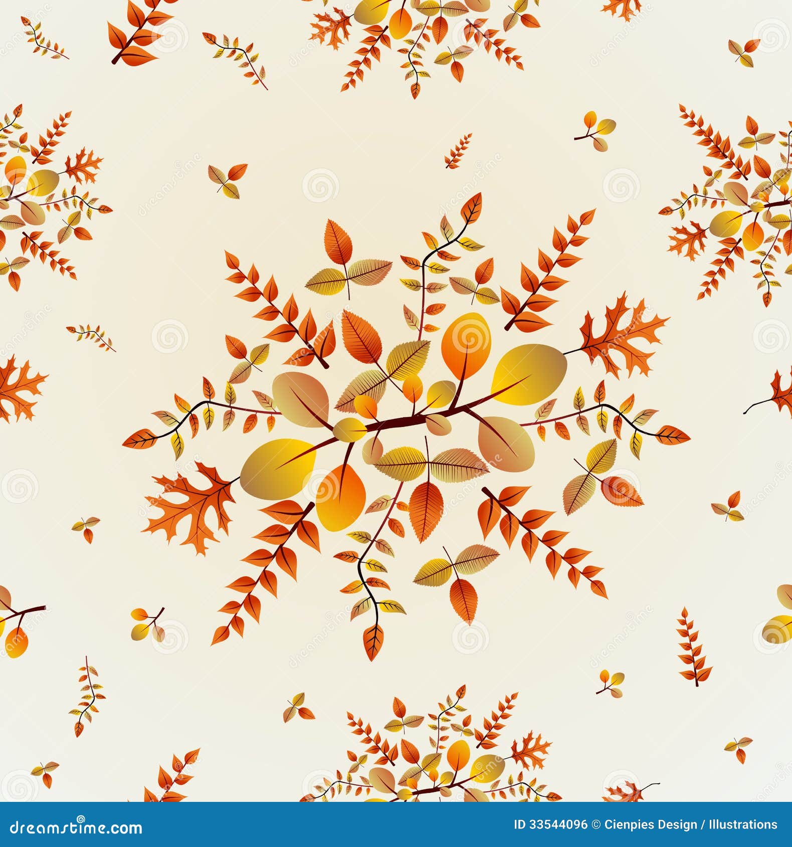 Autumn Leaves Seamless Pattern Background. EPS10 F Stock Vector ...