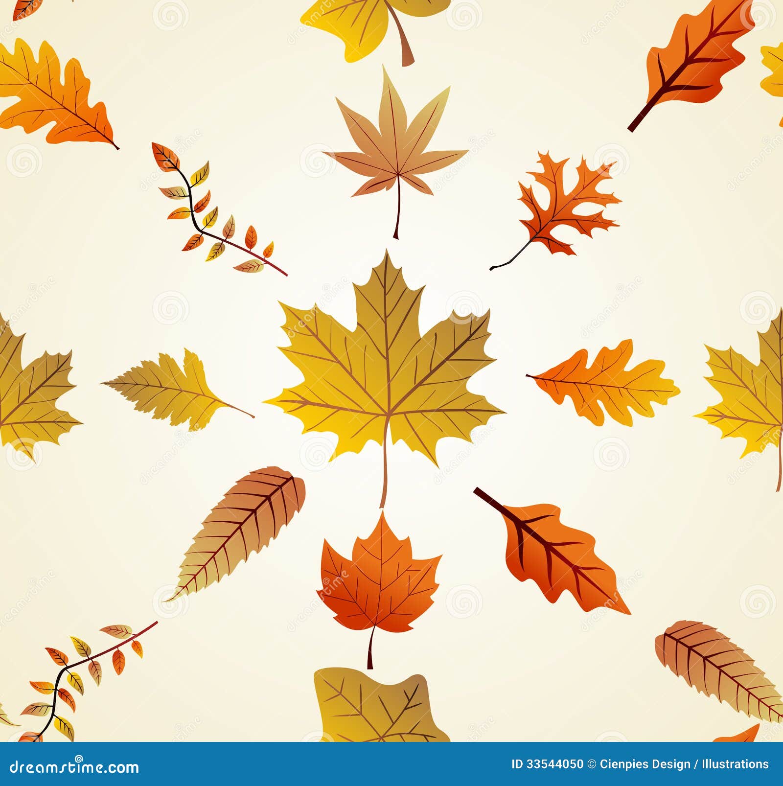 Autumn Leaves Seamless Pattern Background. EPS10 F Stock Vector ...