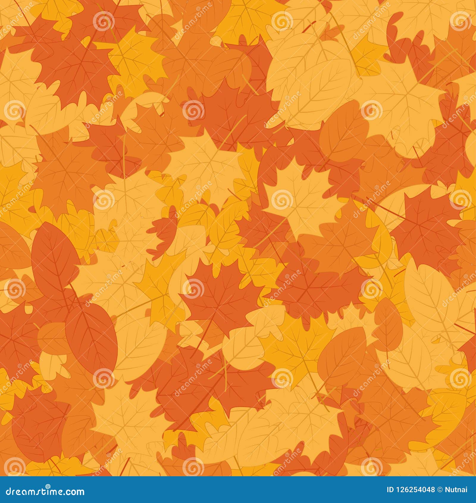 Autumn Leaves Seamless Pattern Background - Vector Stock Vector ...