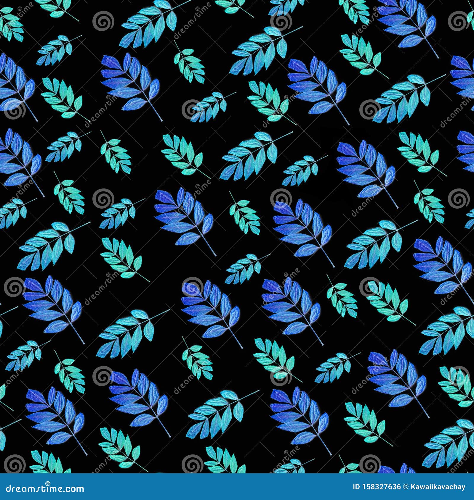 Autumn Leaves Seamless Pattern. Colorful Fall Ash Leaf Stock Photo ...