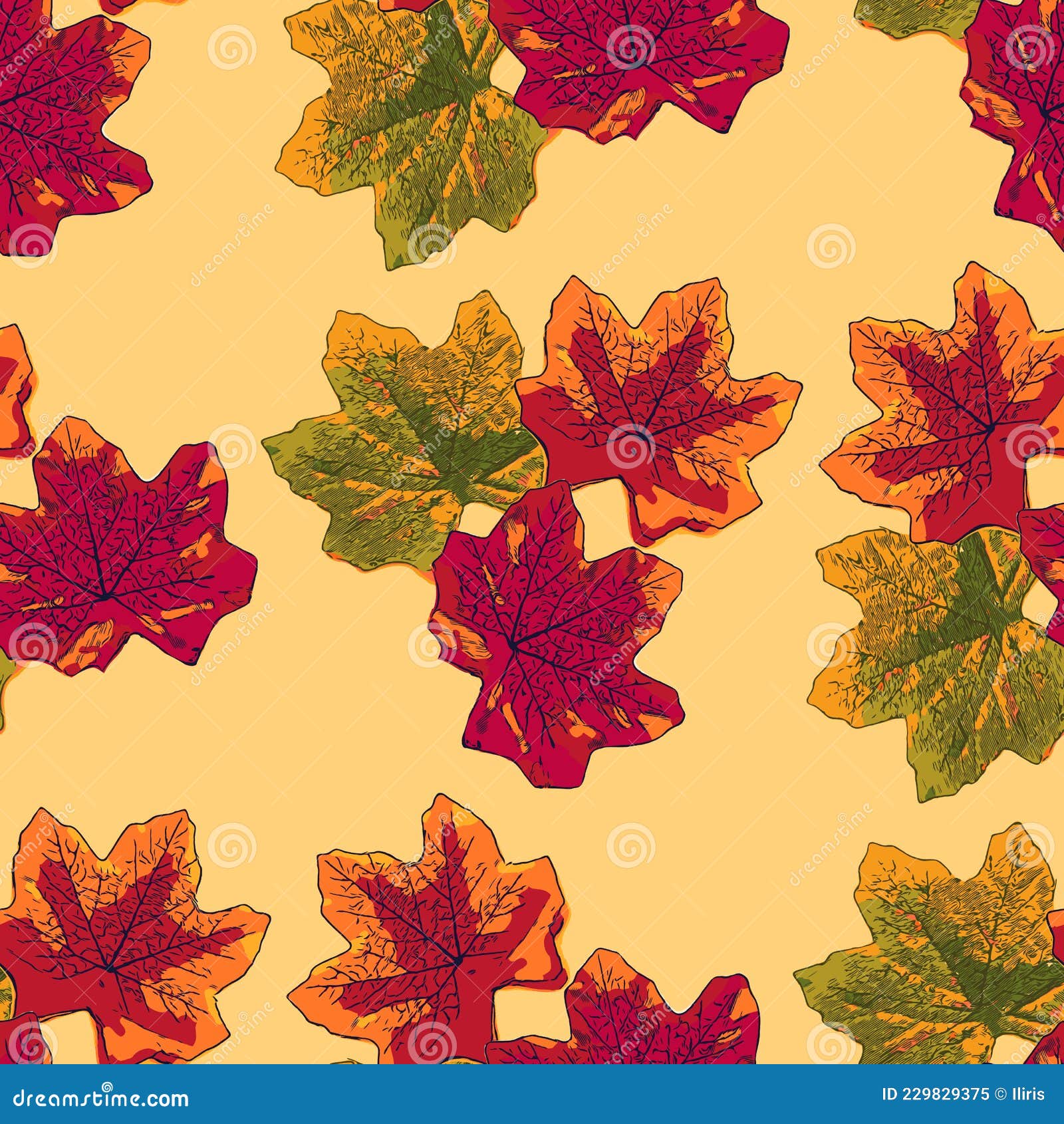 Autumn Leaves Seamless Pattern. Fall Background Texture Stock Vector ...