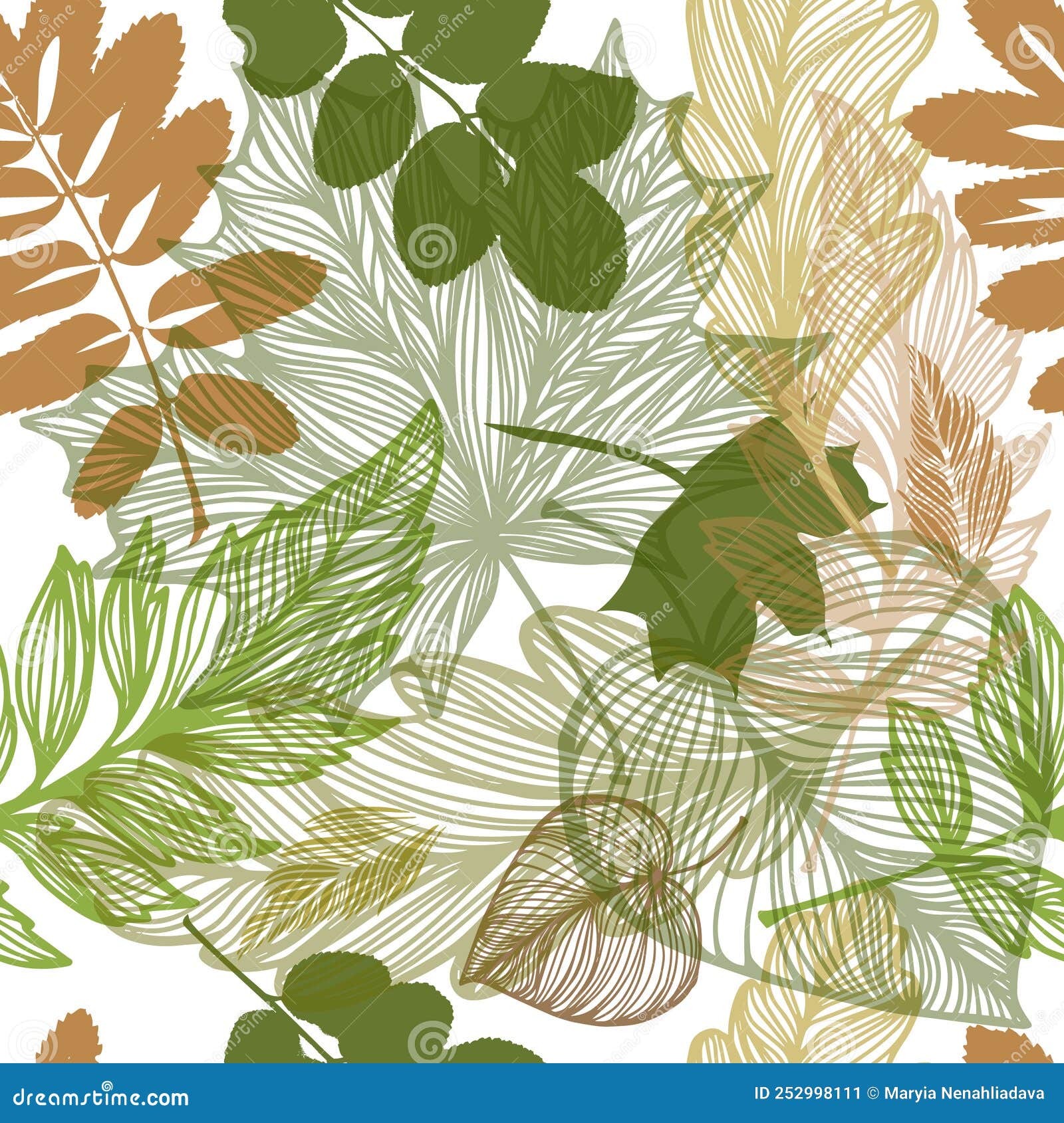 Autumn Leaves Background. Seamless Pattern. Vector Illustration. Fall ...
