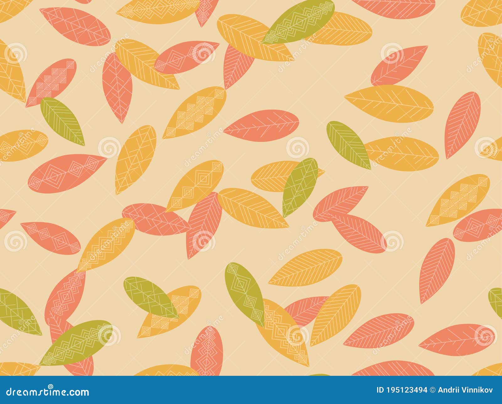Autumn Leaves Seamless Pattern. Falling Leaves, Leaf Fall. Background ...