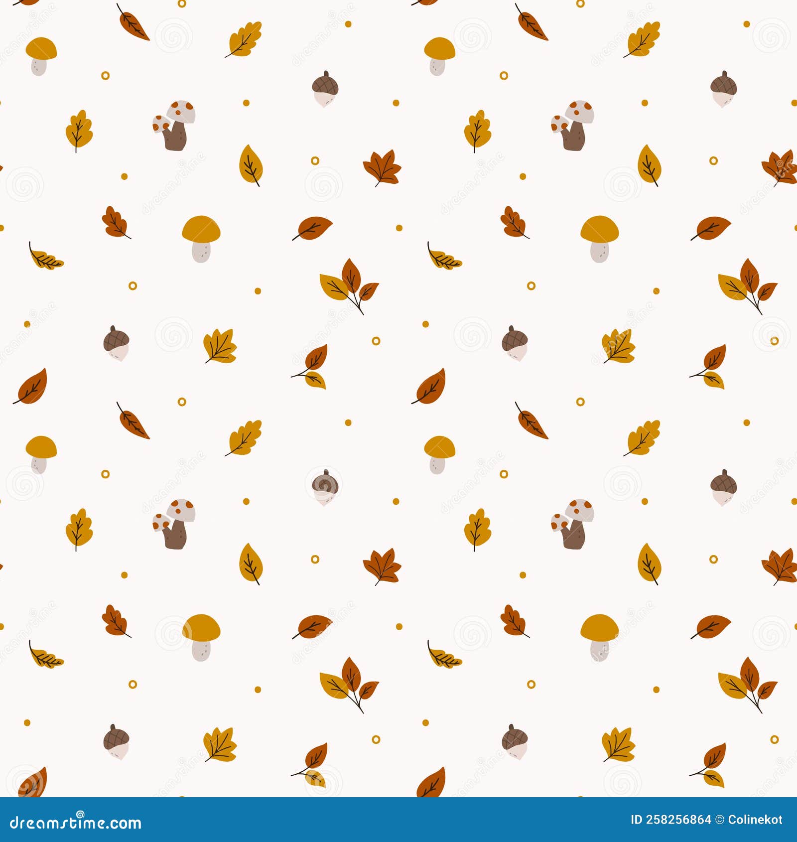 Autumn Leaves Seamless Pattern Stock Vector - Illustration of ...