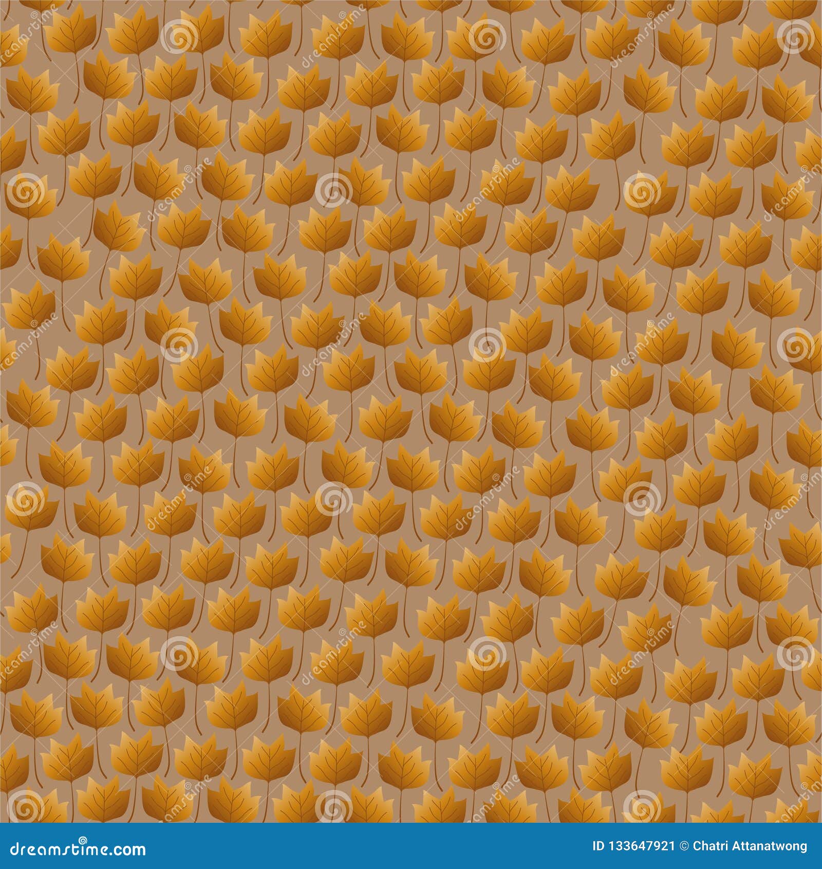 Tulip Poplar Leaves Seamless Pattern Autumn Vector Background Stock ...