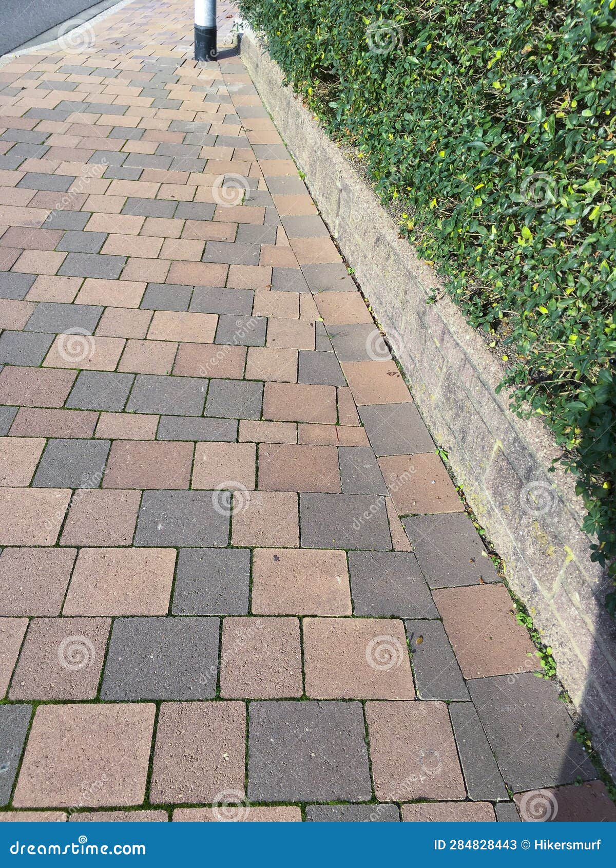Autumn Leaves on the Sidewalk Swept Together with Big Broom Stock Image ...