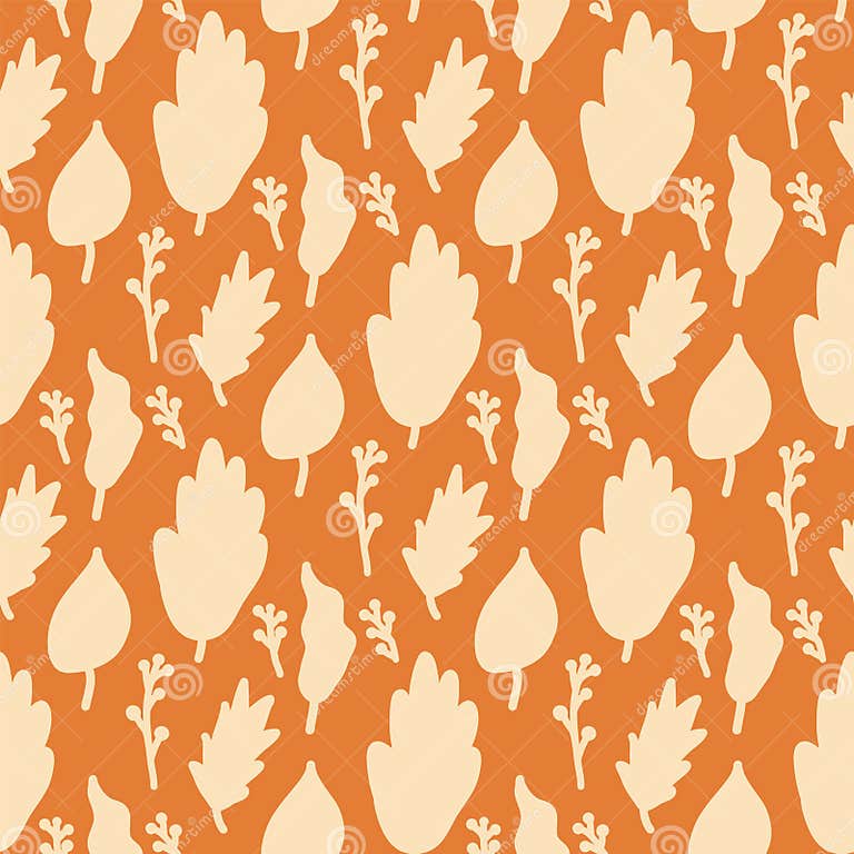 Autumn Leaves Simple Seamless Pattern. Fall Forest Repeat Background ...