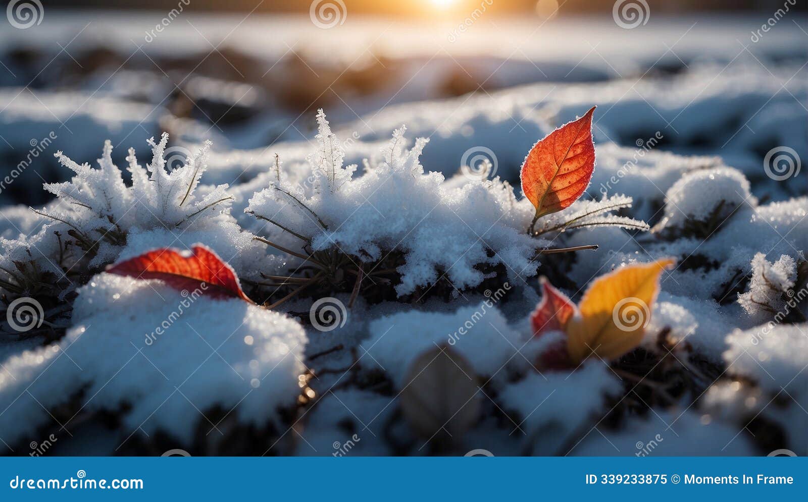 Autumn Leaves on the Snow the First Fall of Winter Stock Illustration ...