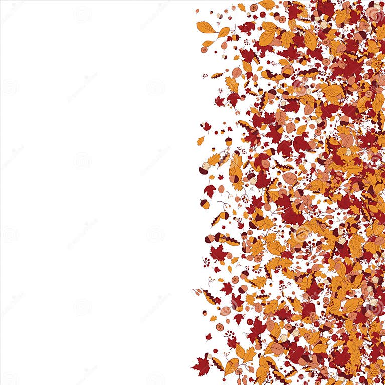 Autumn Leaves Square Frame Background Material Designed Branches ...