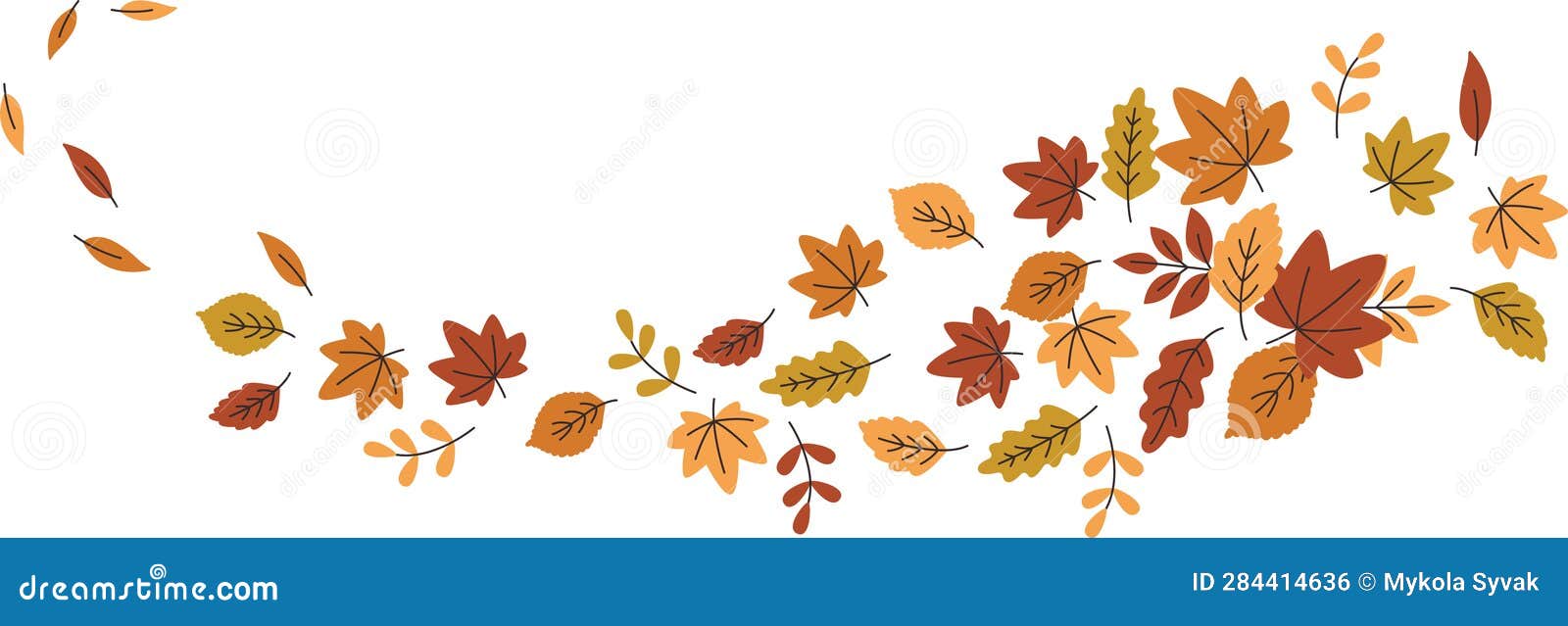 Autumn Leaves Swirls stock vector. Illustration of maple - 284414636