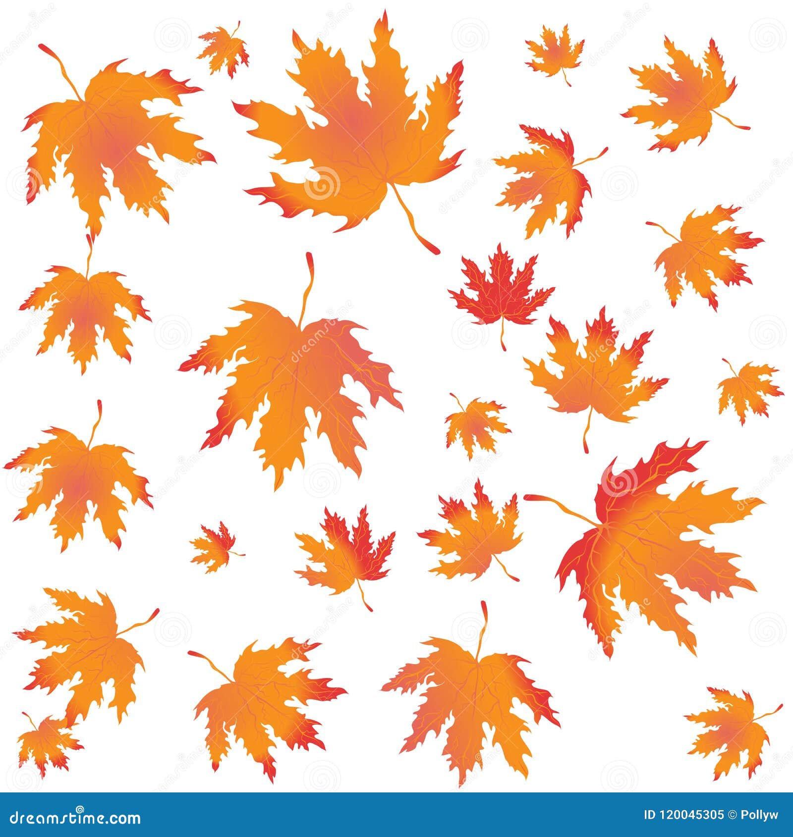 Autumn Leaves Texture Orange Red Stock Vector - Illustration of maple ...