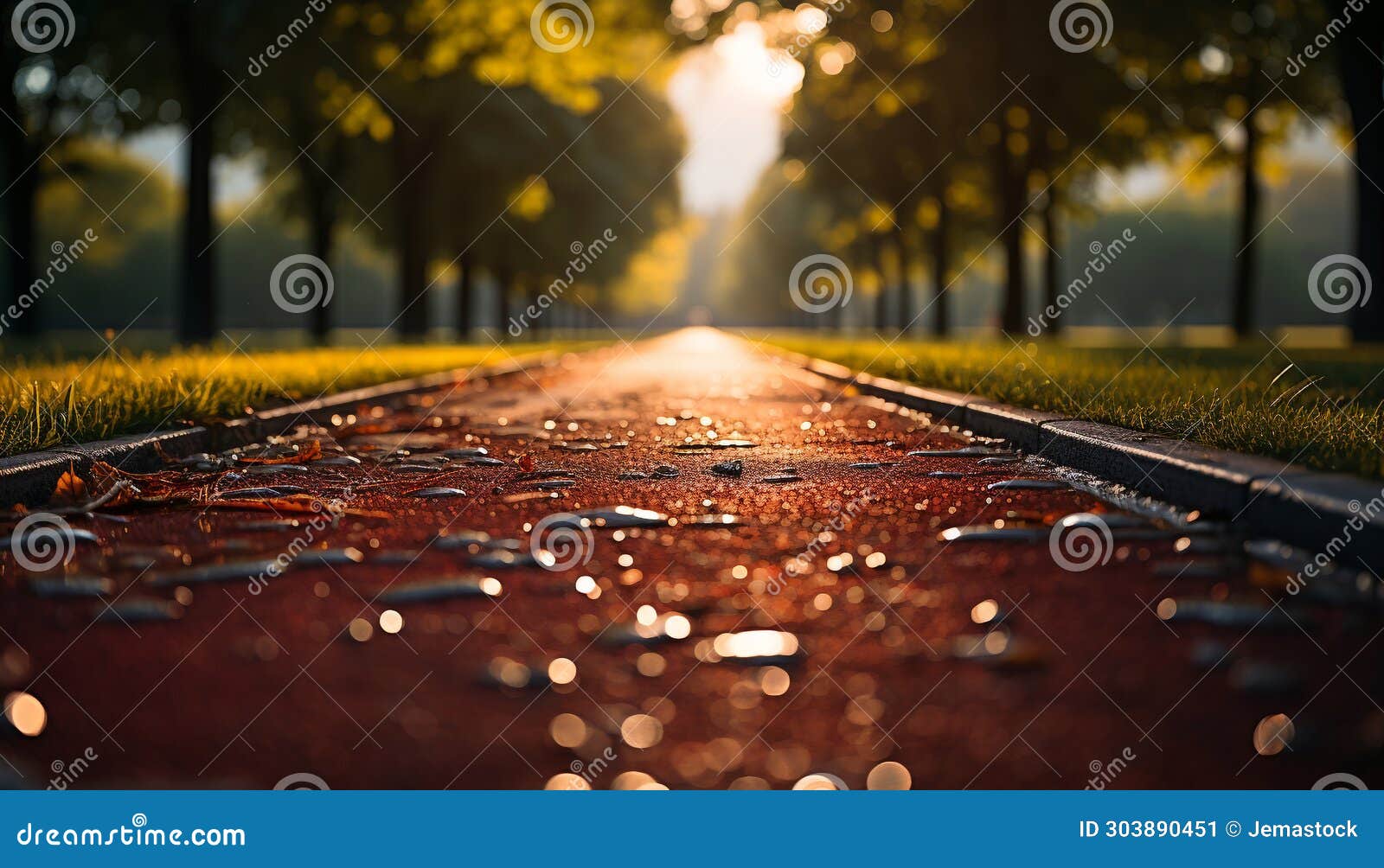 Autumn Leaves on Tree, Vanishing Point in Nature Generated by AI Stock ...