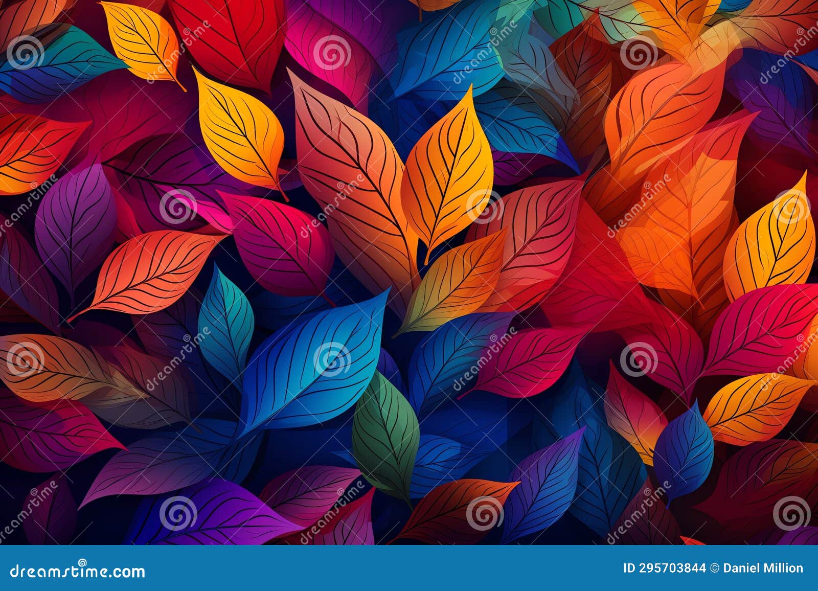 Autumn Leaves in Various Colors and Shapes Vector Fall Background Stock ...