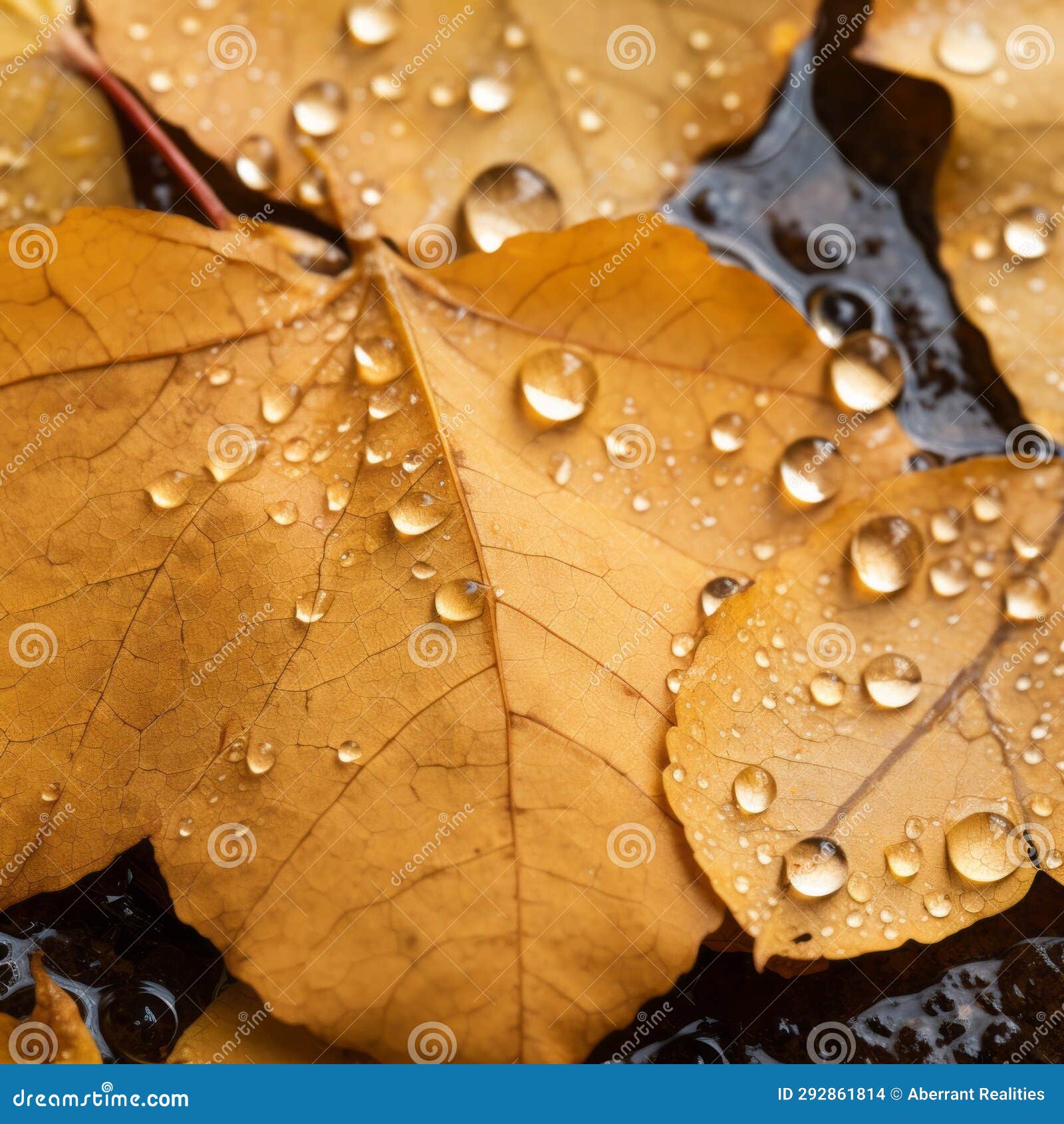 Autumn Leaves with Water Droplets on Them Stock Illustration ...