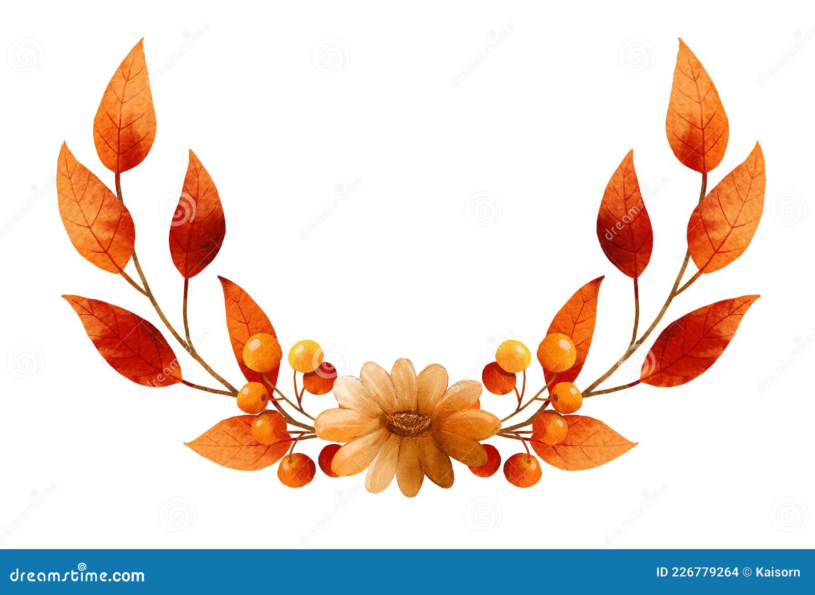Autumn Leaves Watercolor Frame and Border Stock Photo - Illustration of ...