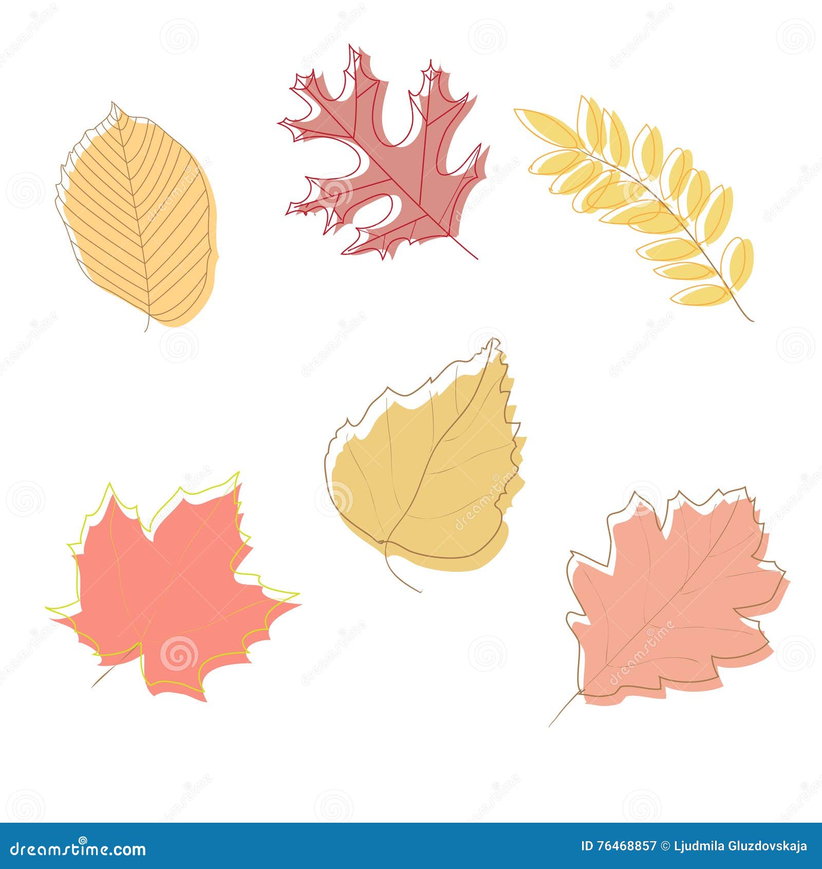Autumn Leaves on White Background Stock Vector - Illustration of ...