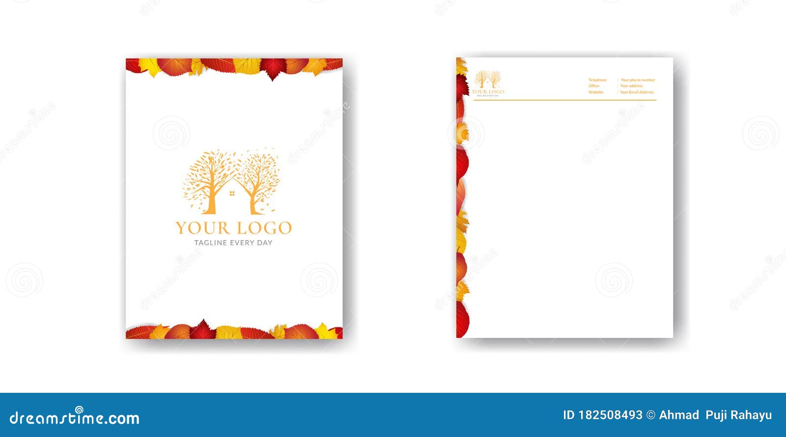 Autumn Letterhead Design Template - Vector Stock Vector - Illustration ...