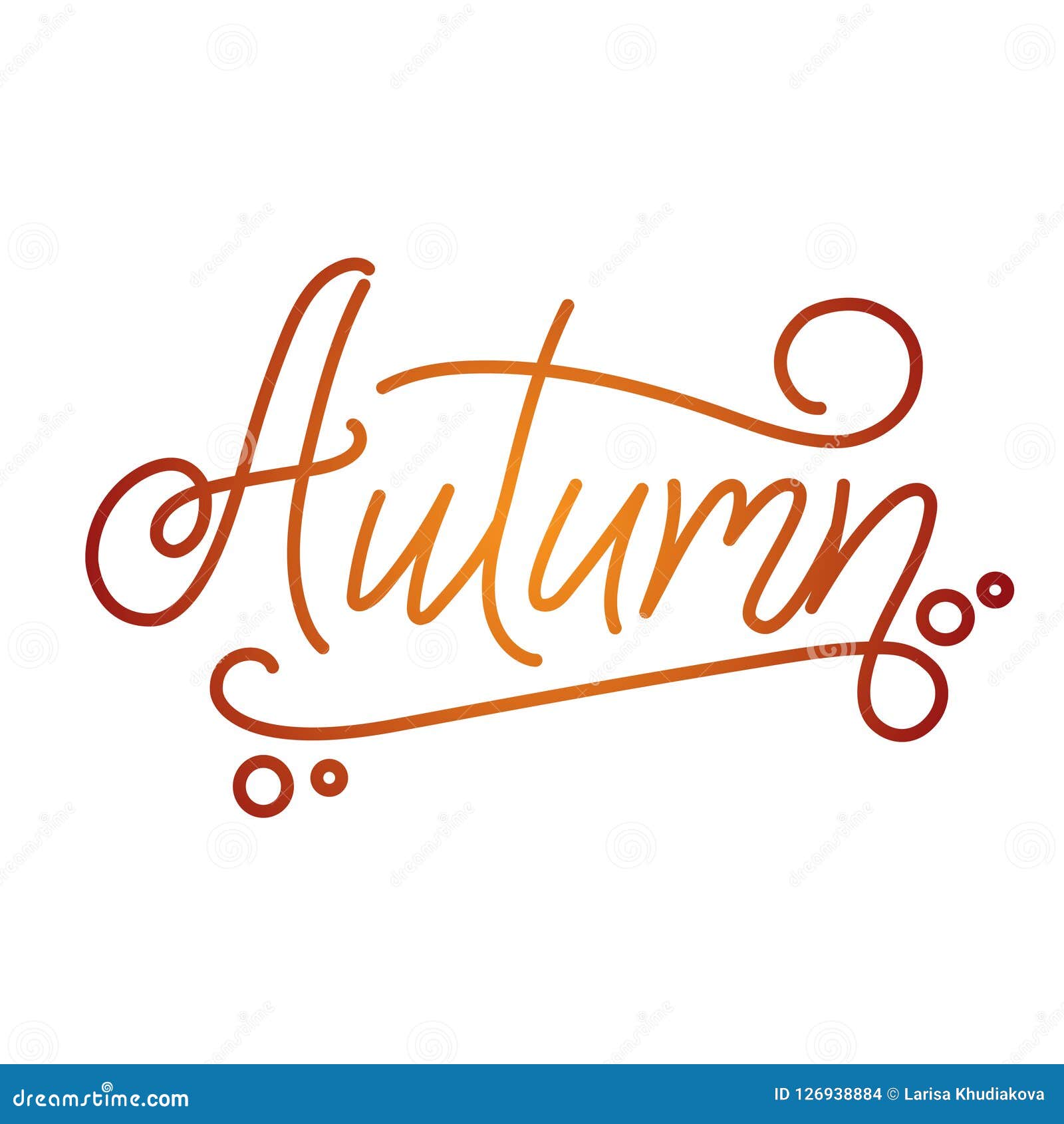 Autumn Lettering. Hand Written Typography Stock Vector - Illustration ...