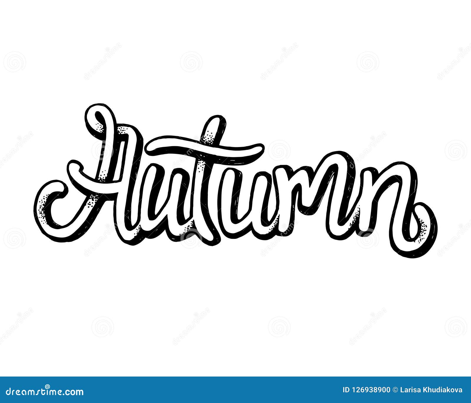 Autumn Lettering. Hand Written Typography Stock Vector - Illustration ...