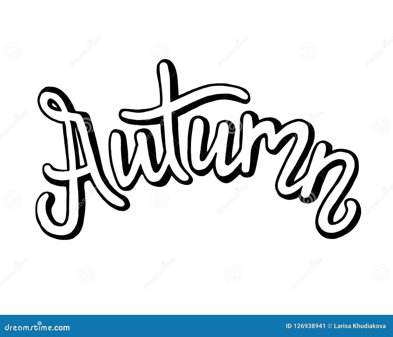 Autumn Lettering. Hand Written Typography Stock Vector - Illustration ...