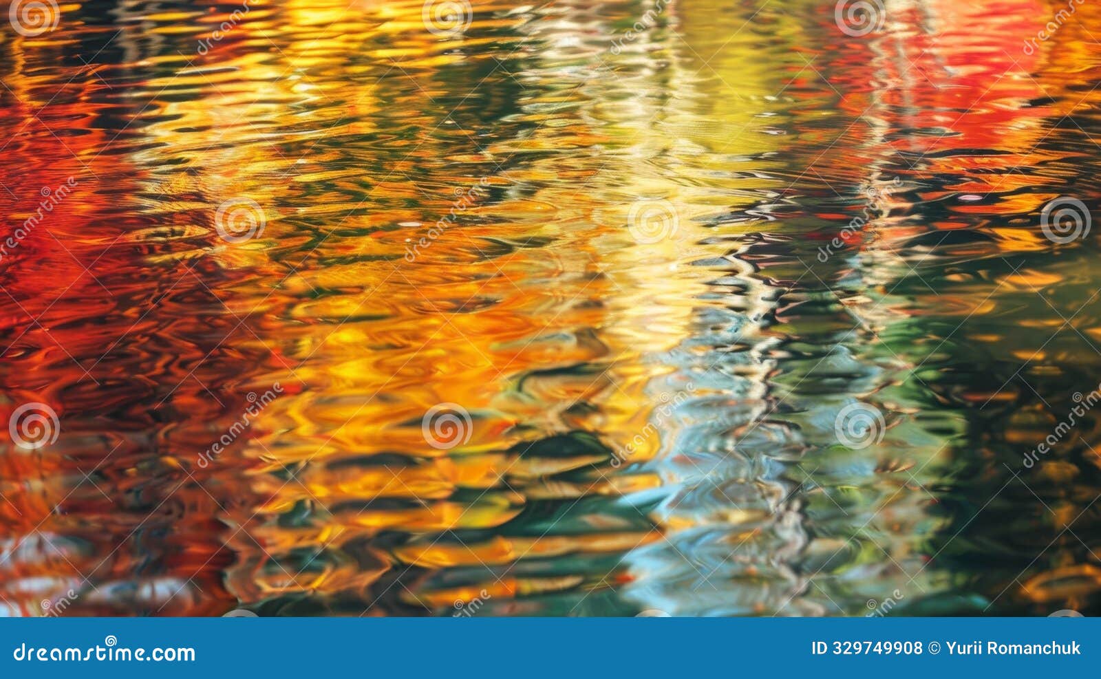 Autumn Light Reflections Abstract Colorful Patterns on Water, Captured ...