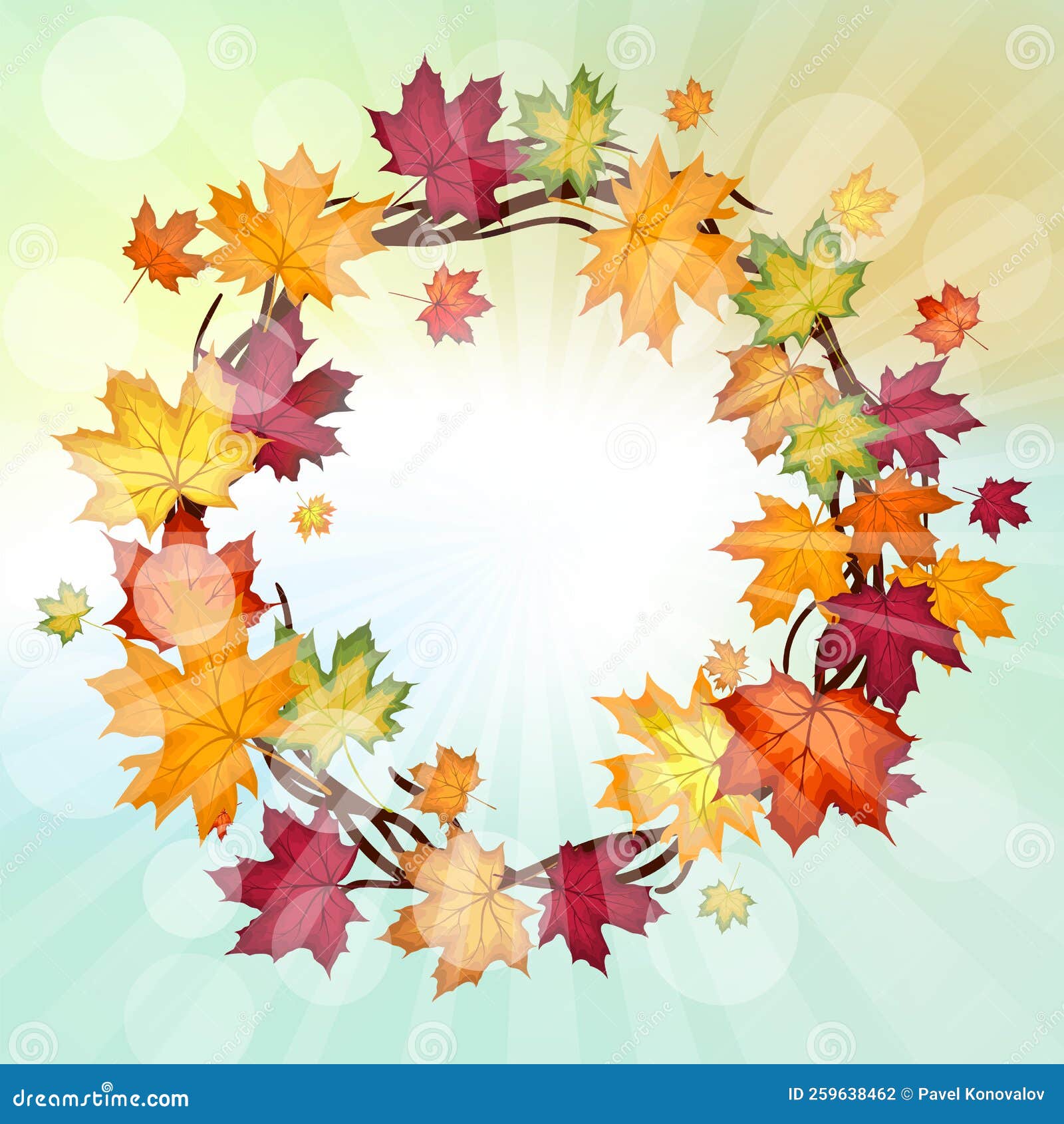 Autumn Maple Frame stock vector. Illustration of gold - 259638462