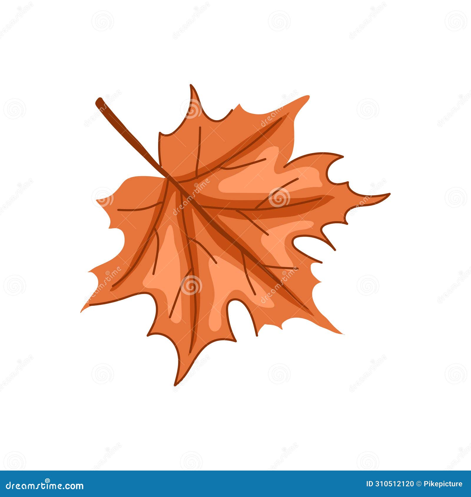 Autumn Maple Leaf Cartoon Vector Illustration Stock Vector