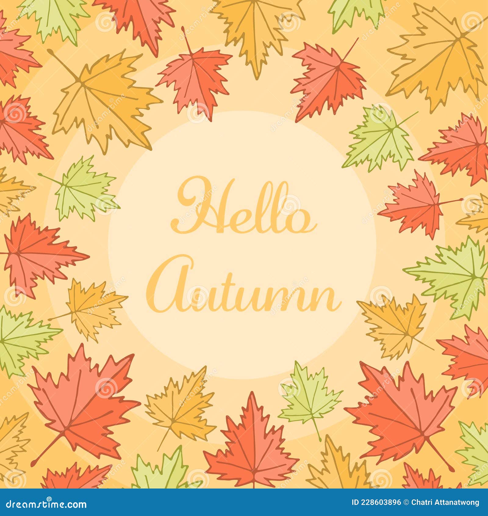 Autumn Maple Leaves Border Background Stock Vector - Illustration of ...