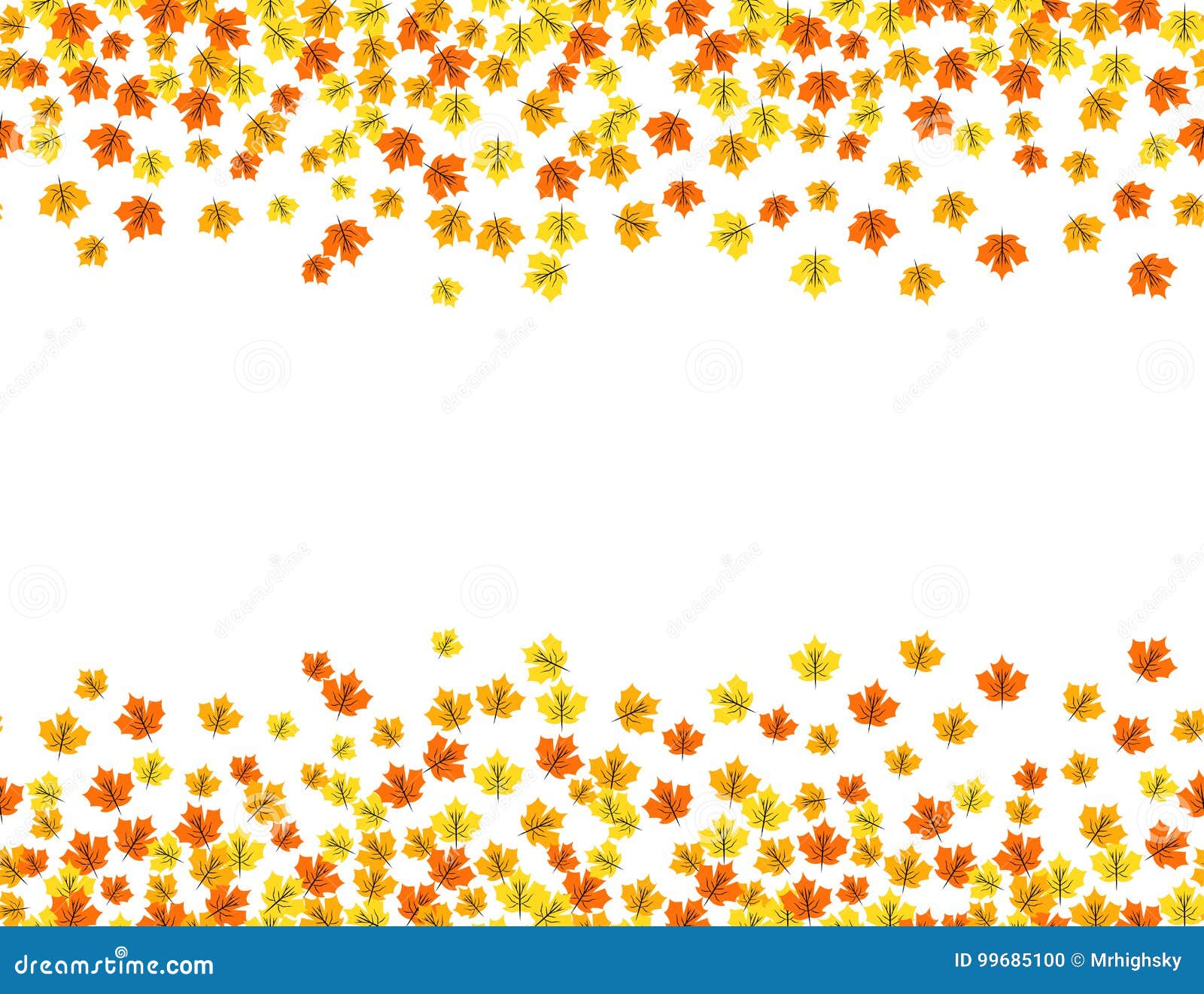 Autumn Maple Leaves Border Horizontal Seamless Background Stock ...
