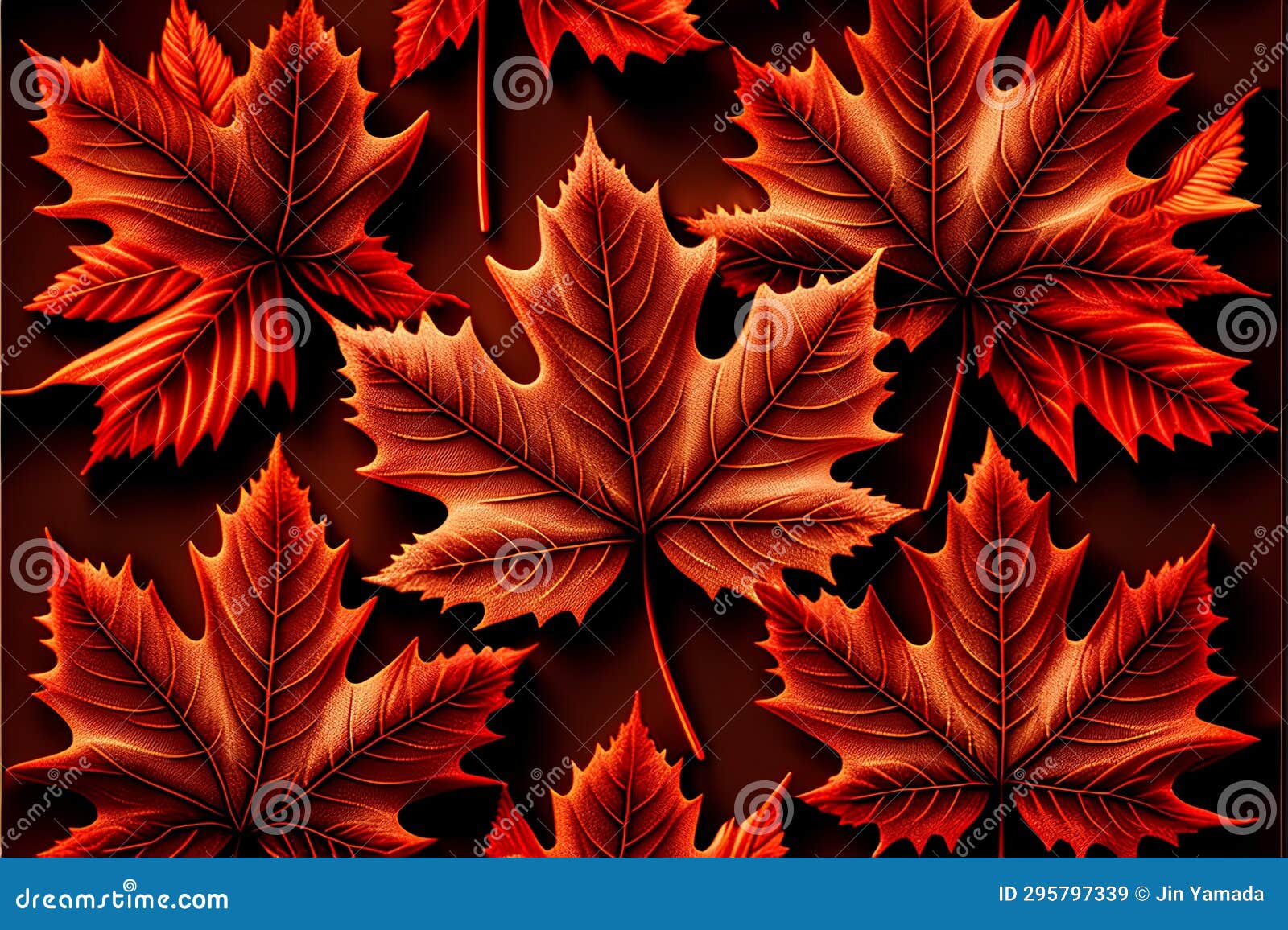 Autumn Maple Leaves on Dark Background. Vector Illustration for Your ...
