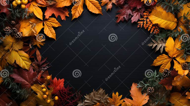 Autumn Maple Leaves Falling Frame Stock Photo - Image of orange, white ...