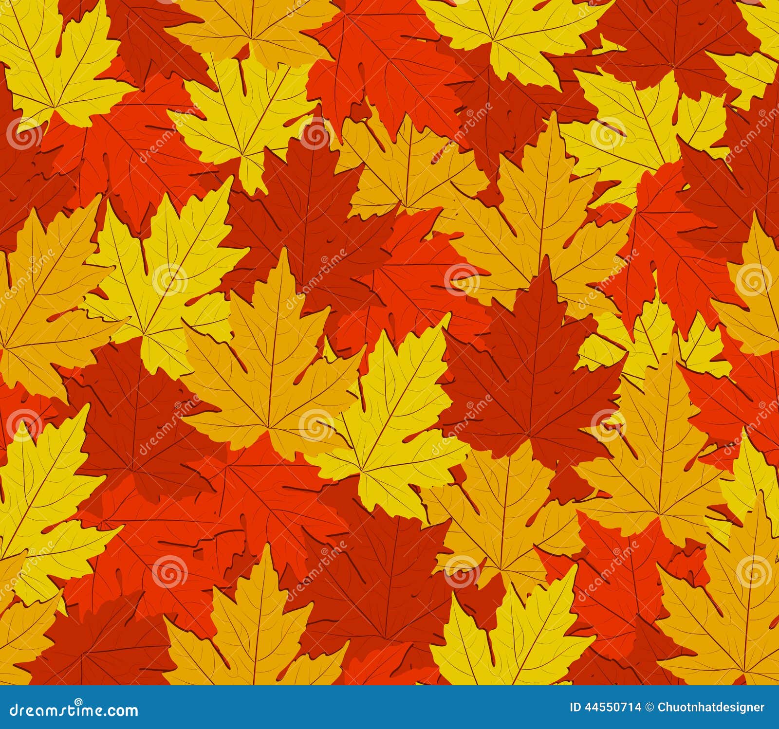 Autumn Maple Leaves Seamless Pattern Stock Vector - Illustration of ...