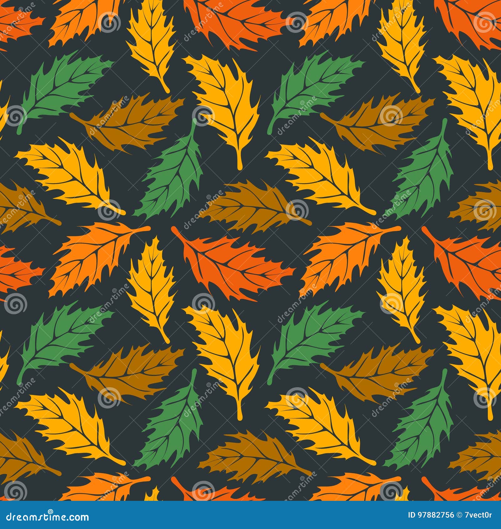 Autumn Maple Leaves Seamless Pattern Stock Vector - Illustration of ...