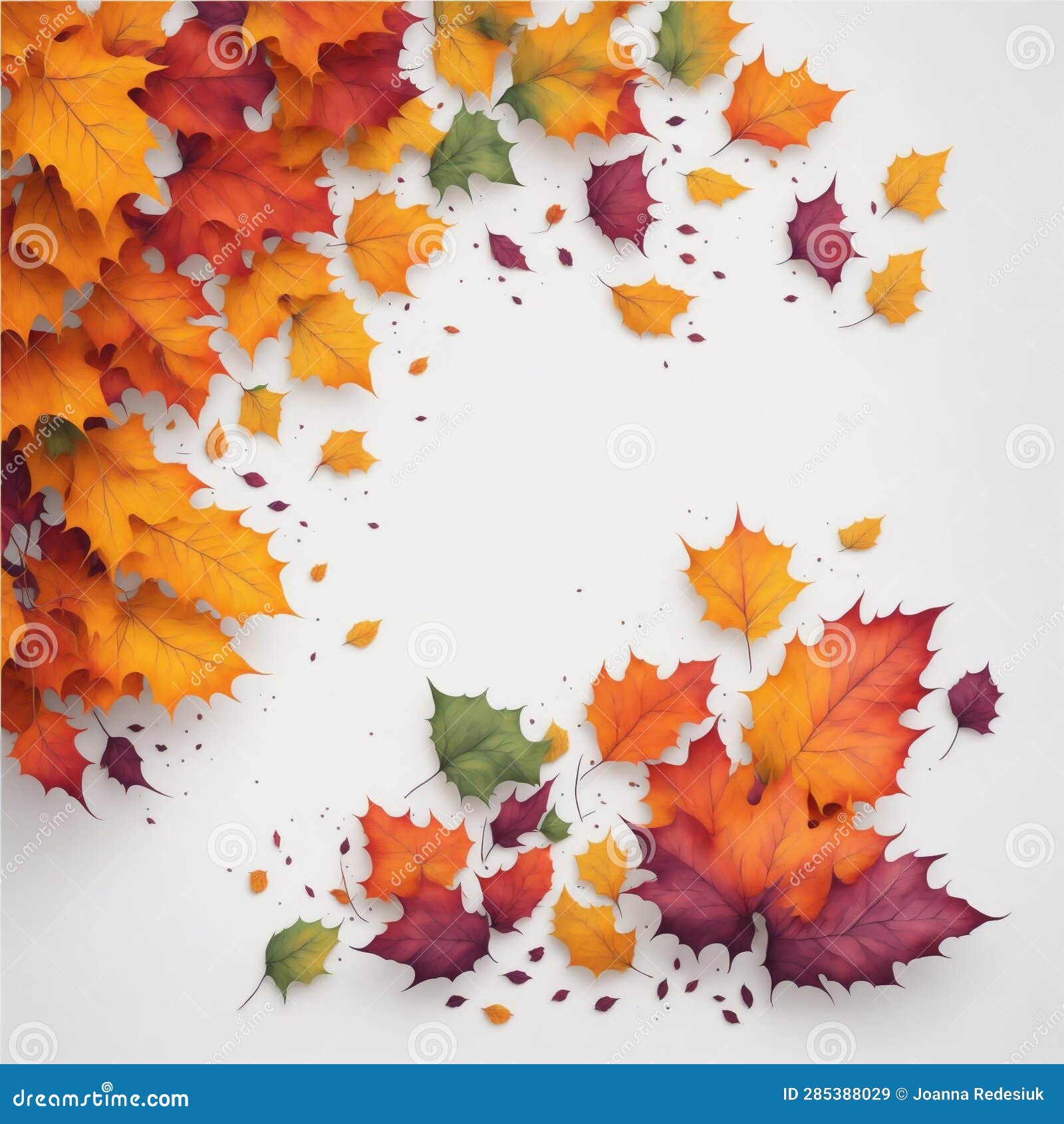 Autumn Maple Leaves on a White Background Stock Illustration ...